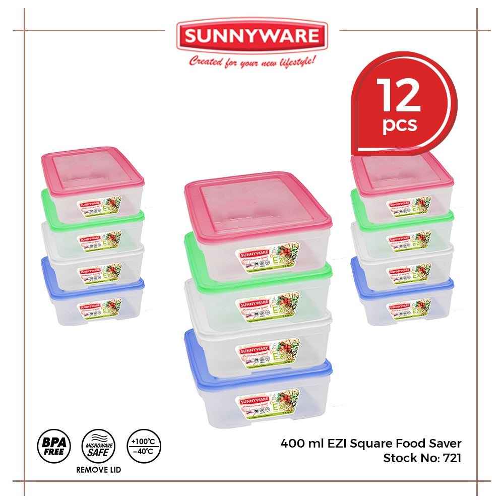12pcs 400 ml EZI Food Saver Keeper Storage Container [Sunnyware 721] M ...