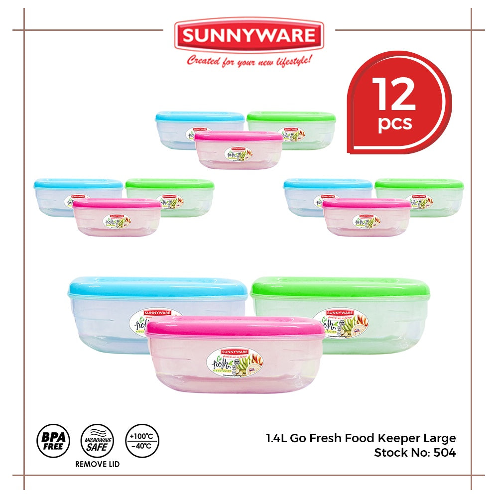12pcs 1.4L Go Fresh Food Keeper Large [Sunnyware 504] |Plasticware |Ki ...