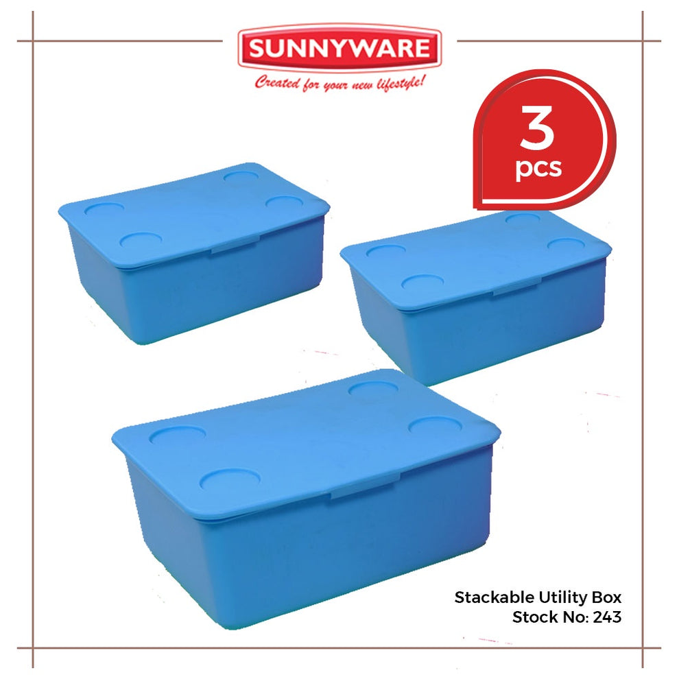 3pcs Stackable Utility Box [Sunnyware 243] |Plasticware |Organizer |St ...