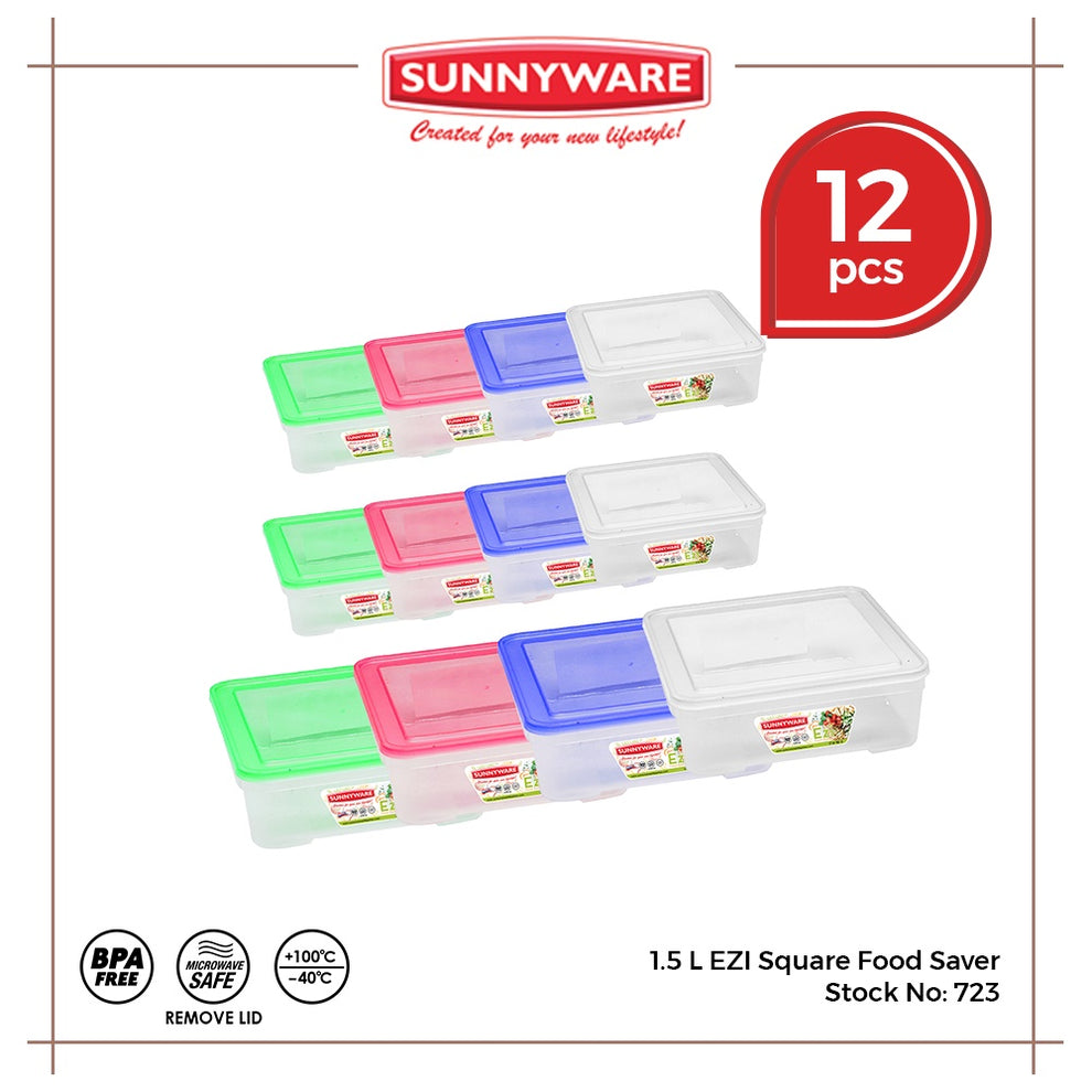 12pcs 1.5 L EZI Food Saver Keeper Storage Container [Sunnyware 723] Mi ...