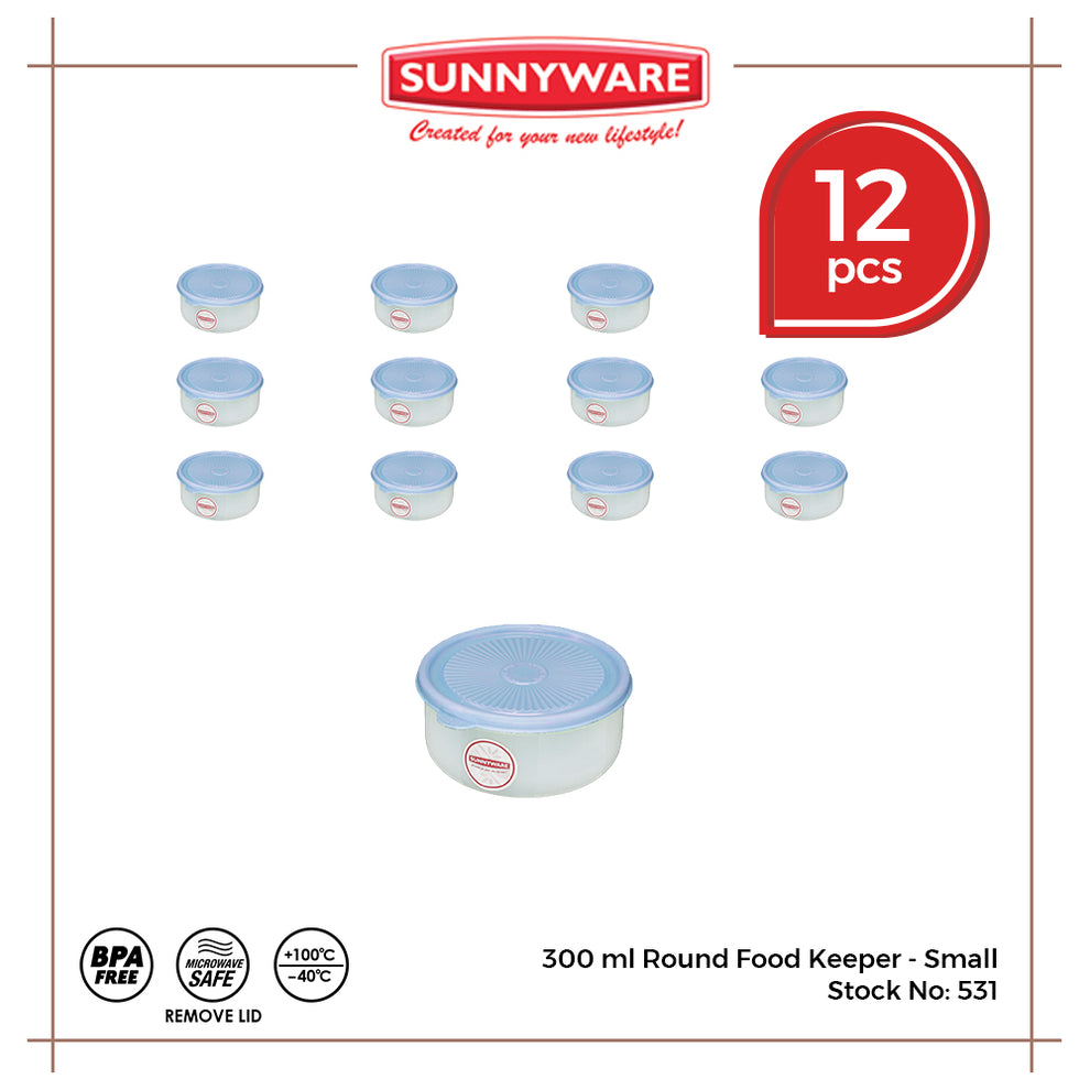 12pcs 300 ml Round Food Keeper - Small [Sunnyware 531] | Plasticware ...