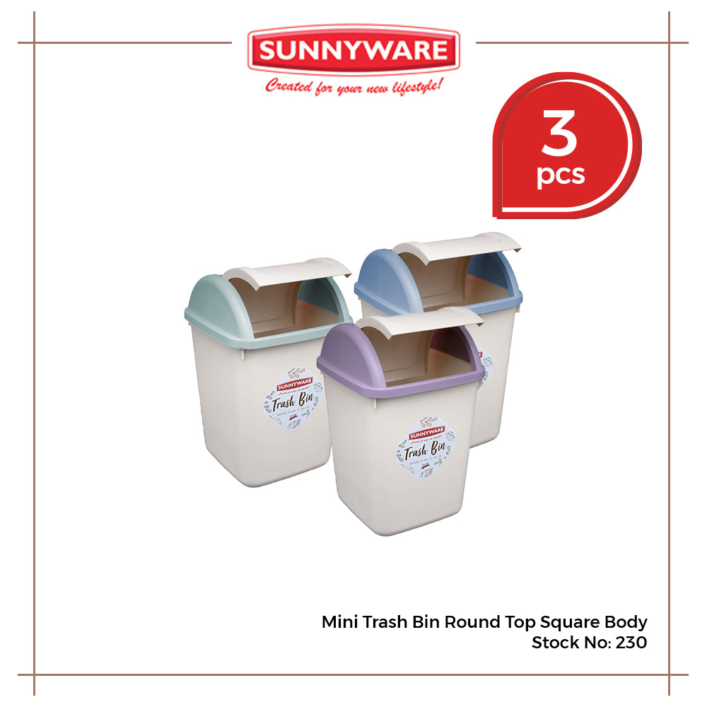 3pcs 4.8L Mini Trash Bin [Sunnyware 230] | Plasticware | Householdware ...
