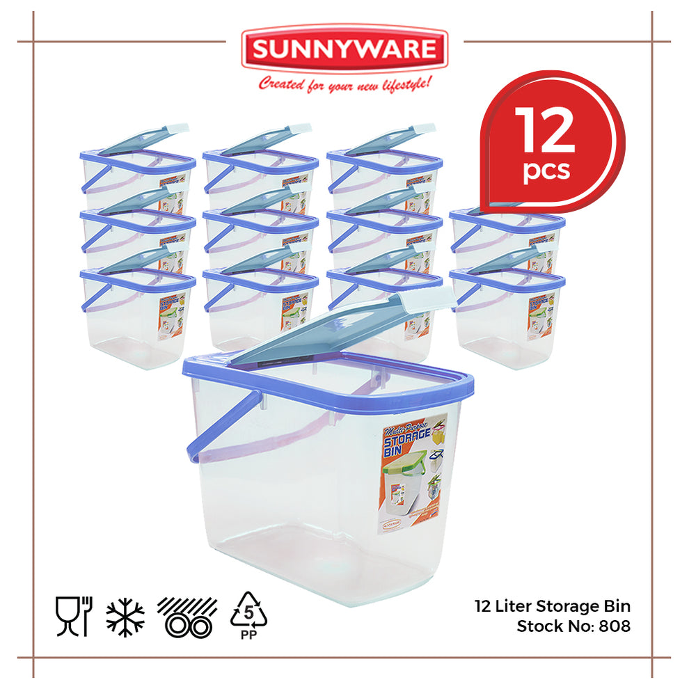 12pcs 12 Liter Storage Bin [Sunnyware 808] | Plasticware | Food Storag ...