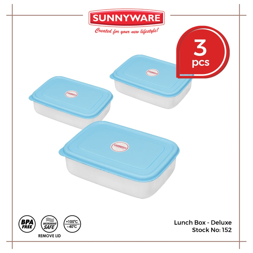 3pcs Lunch Box – Deluxe / Ordinary [Sunnyware 152] | Plasticware | Kit ...