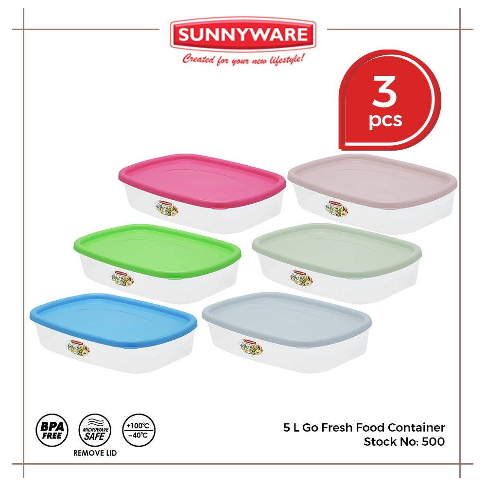 3pcs 5L Go Fresh Food Container [Sunnyware 500] | Plasticware | Kitche ...