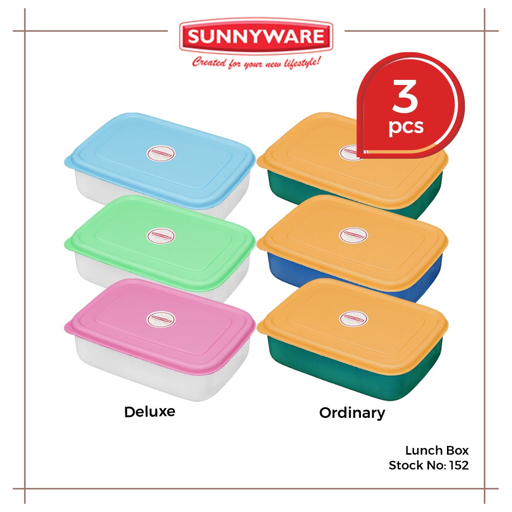 3pcs Lunch Box – Deluxe / Ordinary [Sunnyware 152] | Plasticware | Kit ...