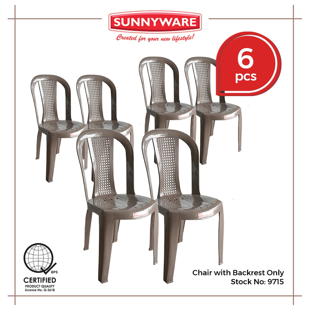 6 pcs Sunnyware 9715 Chair with Backrest only – Plasticatbp