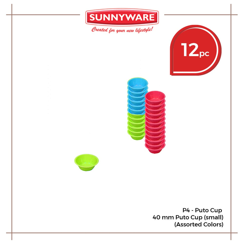 12 pcs Sunnyware P4 4cm 1.5oz Puto Cups Molder Mold for Siomai Puto Ca ...